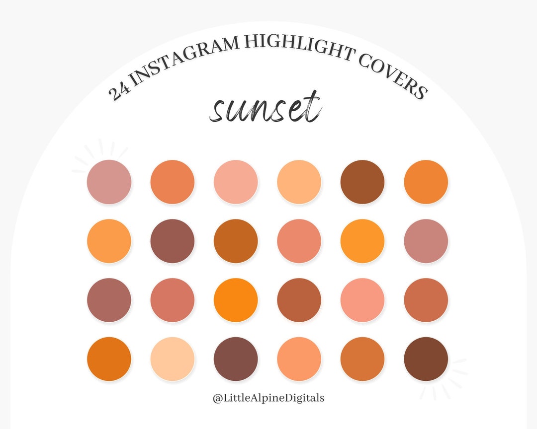 24 Sunset Instagram Highlight Covers, Minimal Insta Covers, Solid Story ...