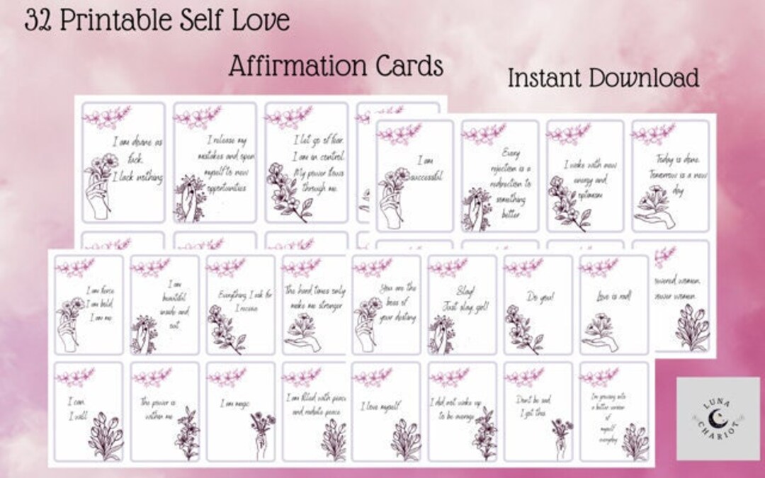 32 Self Love Affirmation Cards - Etsy