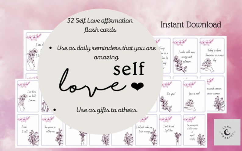 32 Self Love Affirmation Cards - Etsy