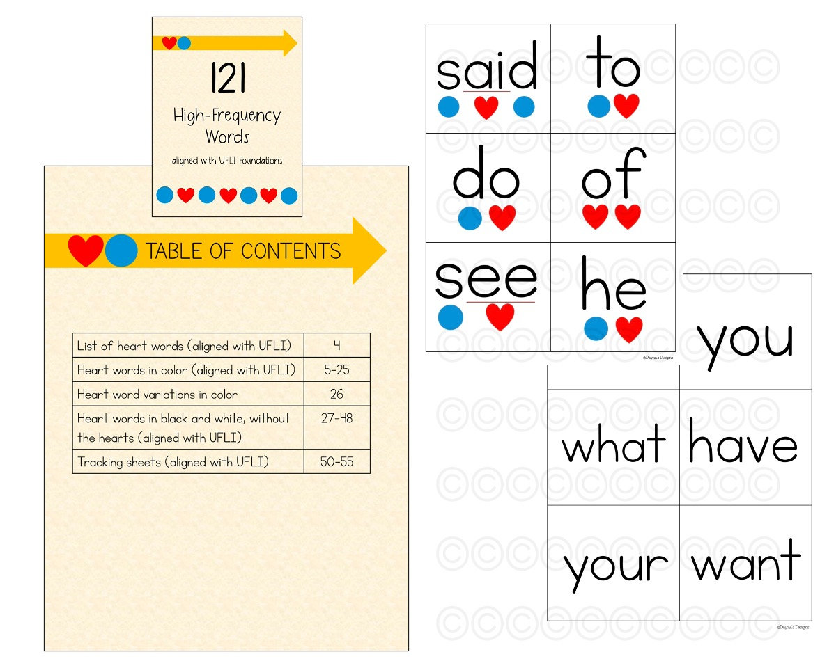 Phonics - Science of Reading - Mapping 362 High-frequency Sight / Heart ...
