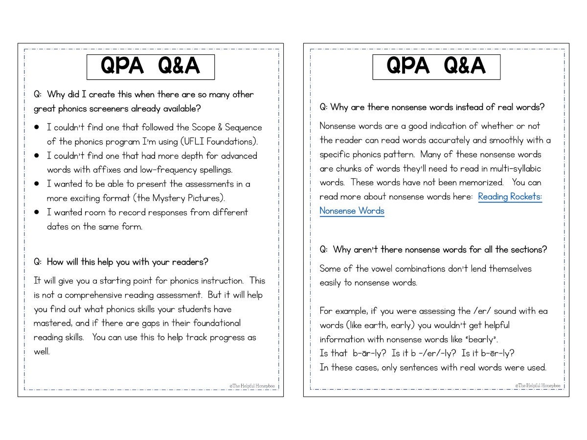 Quick Phonics Assessment Screener PRINT ONLY Digital Download - Etsy