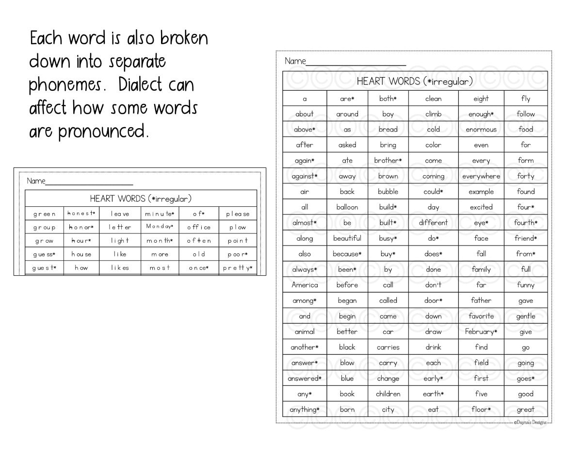 Phonics - Science of Reading - Mapping 362 High-frequency Sight / Heart ...