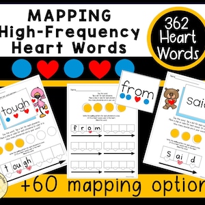 Phonics - Science of Reading - Mapping 362 High-frequency Sight / Heart ...