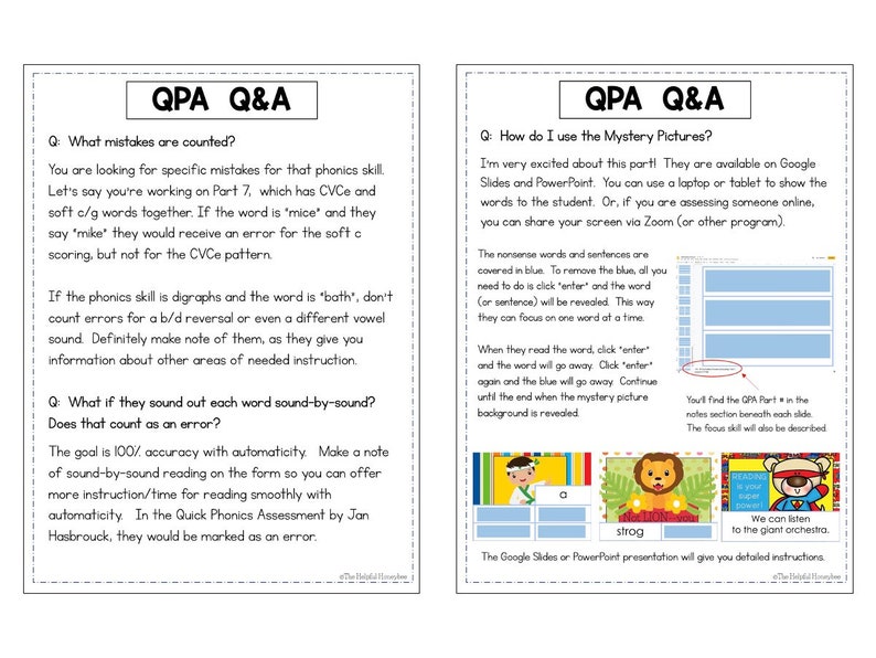 Quick Phonics Assessment Screener PRINT ONLY Digital Download - Etsy