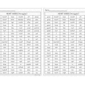 Phonics - Science of Reading - Mapping 362 High-frequency Sight / Heart ...
