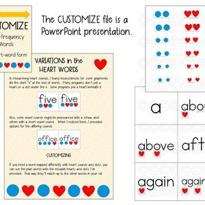 Phonics - Science of Reading - Mapping 362 High-frequency Sight / Heart ...
