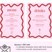 Menu Pink Red Wavy Editable Template Instant Download, Hand Drawn ...
