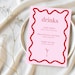 Menu Pink Red Wavy Editable Template Instant Download, Hand Drawn ...