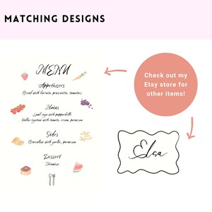 Placecard Wavy Hand Drawn Border Editable Template Instant Download ...