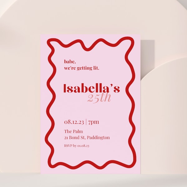Birthday Card Shower Invitation Template - Etsy