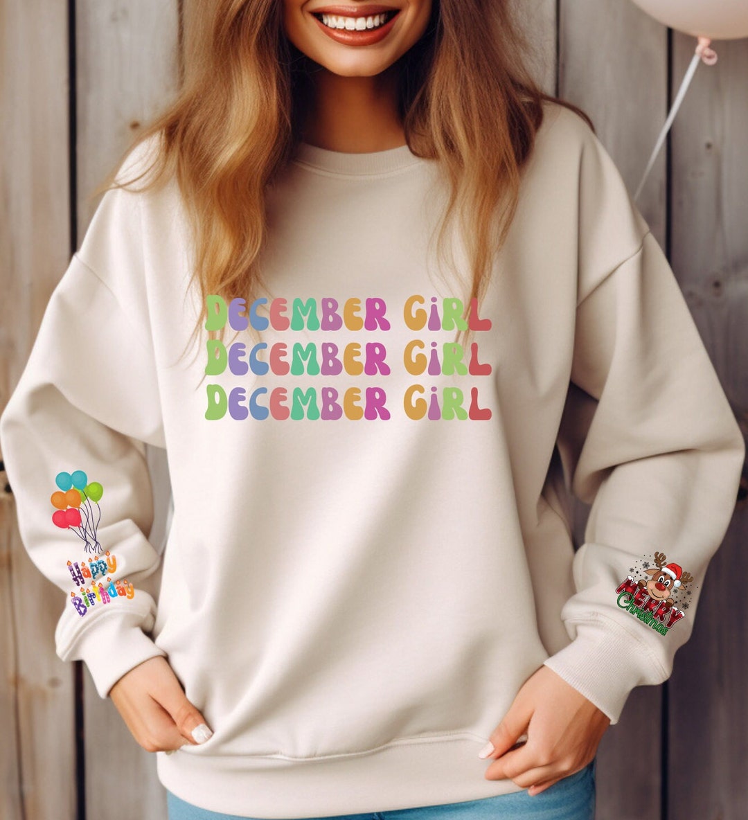 December Girl | Christmas Birthday Sweatshirt for Her | Born on ...