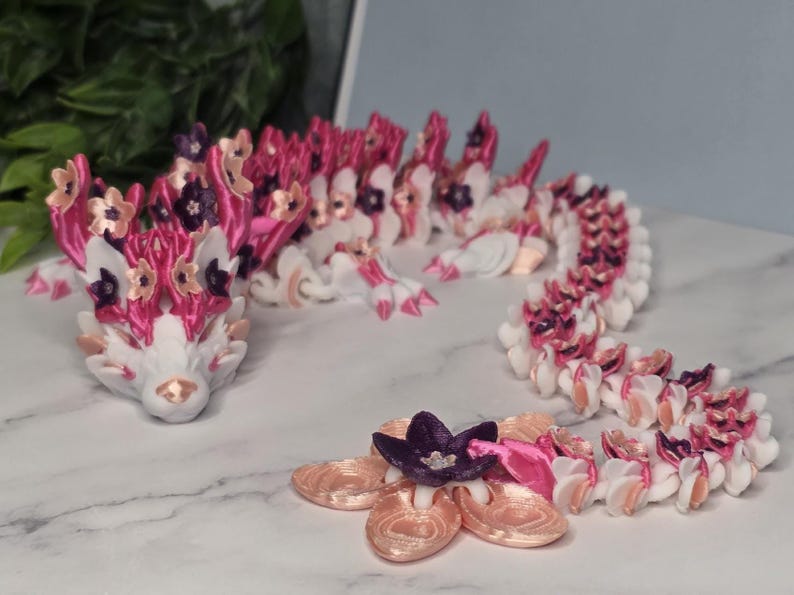 3D Printed Adult Cherry Blossom Dragon: Cinderwing3d Articulated Fidget ...