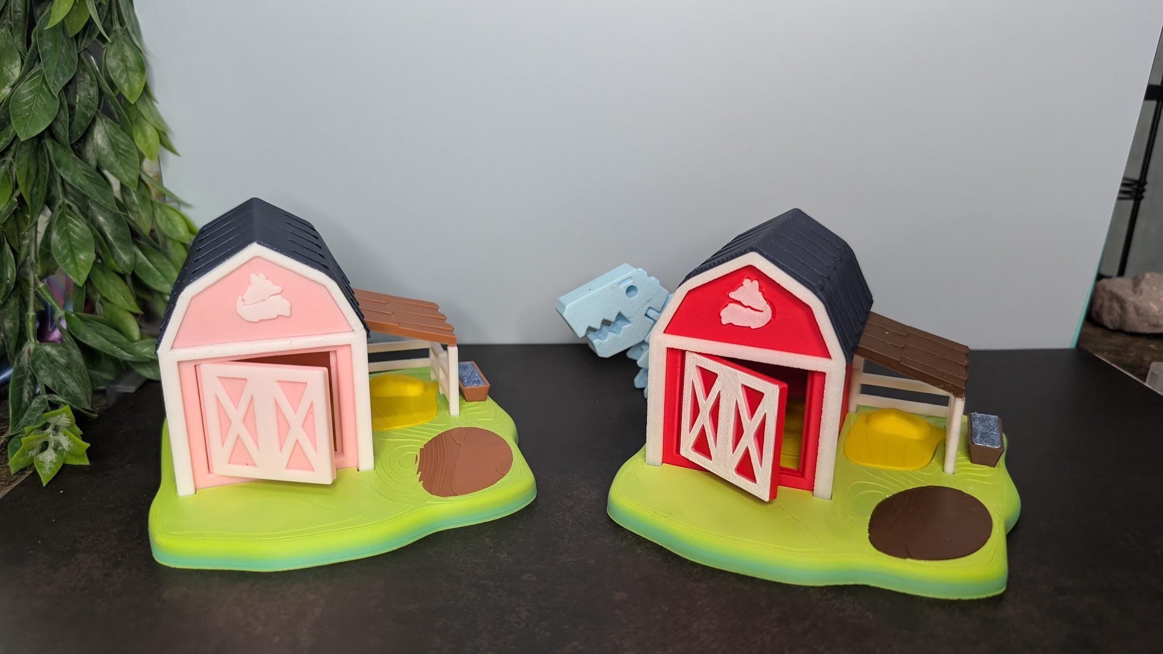 3D Printed Farm Playset: Barn With Articulated Animals - Etsy