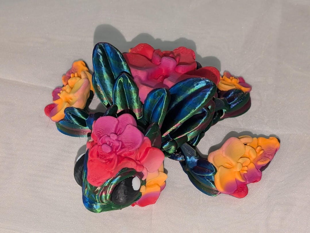 Orchid Turtle - 3D Print - Cinderwing3d - Mothers Day, Anniversary ...