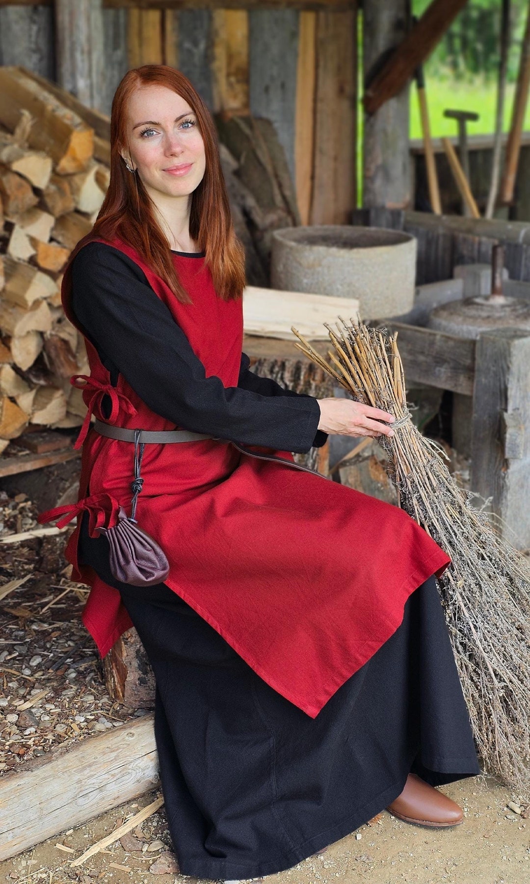 Classic Viking Overdress Red "lykke" Viking Dress, Renfair Costume ...