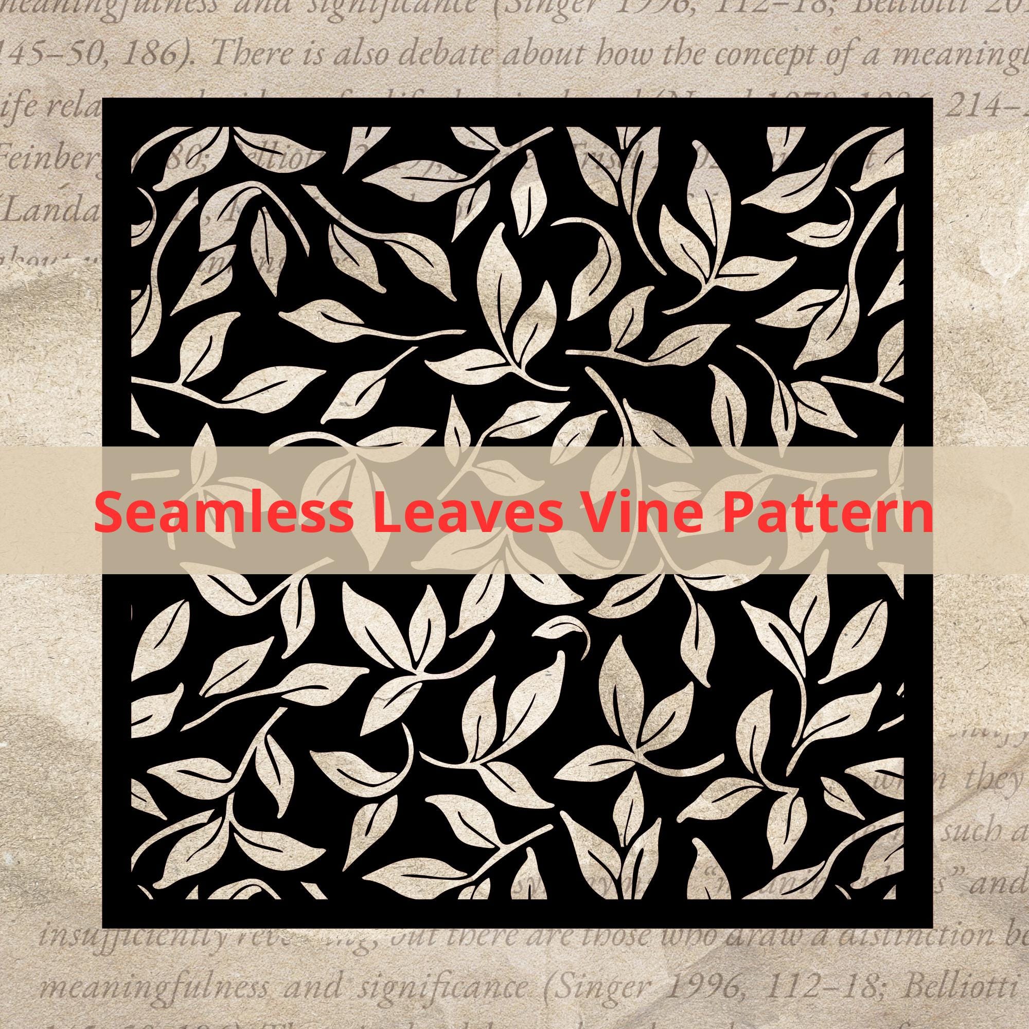Seamless Leaves Vine Pattern SVG Cutting File Floral Leaf Stencil for ...