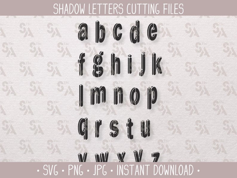Narrow Shadow Letters SVG Cutting File Bold Side View Font Stencil ...