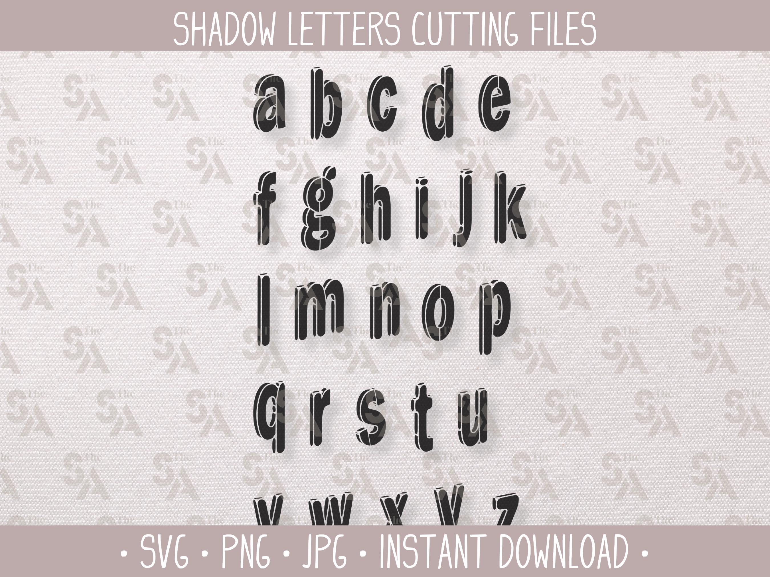 Narrow Shadow Letters SVG Cutting File Bold Side View Font Stencil ...