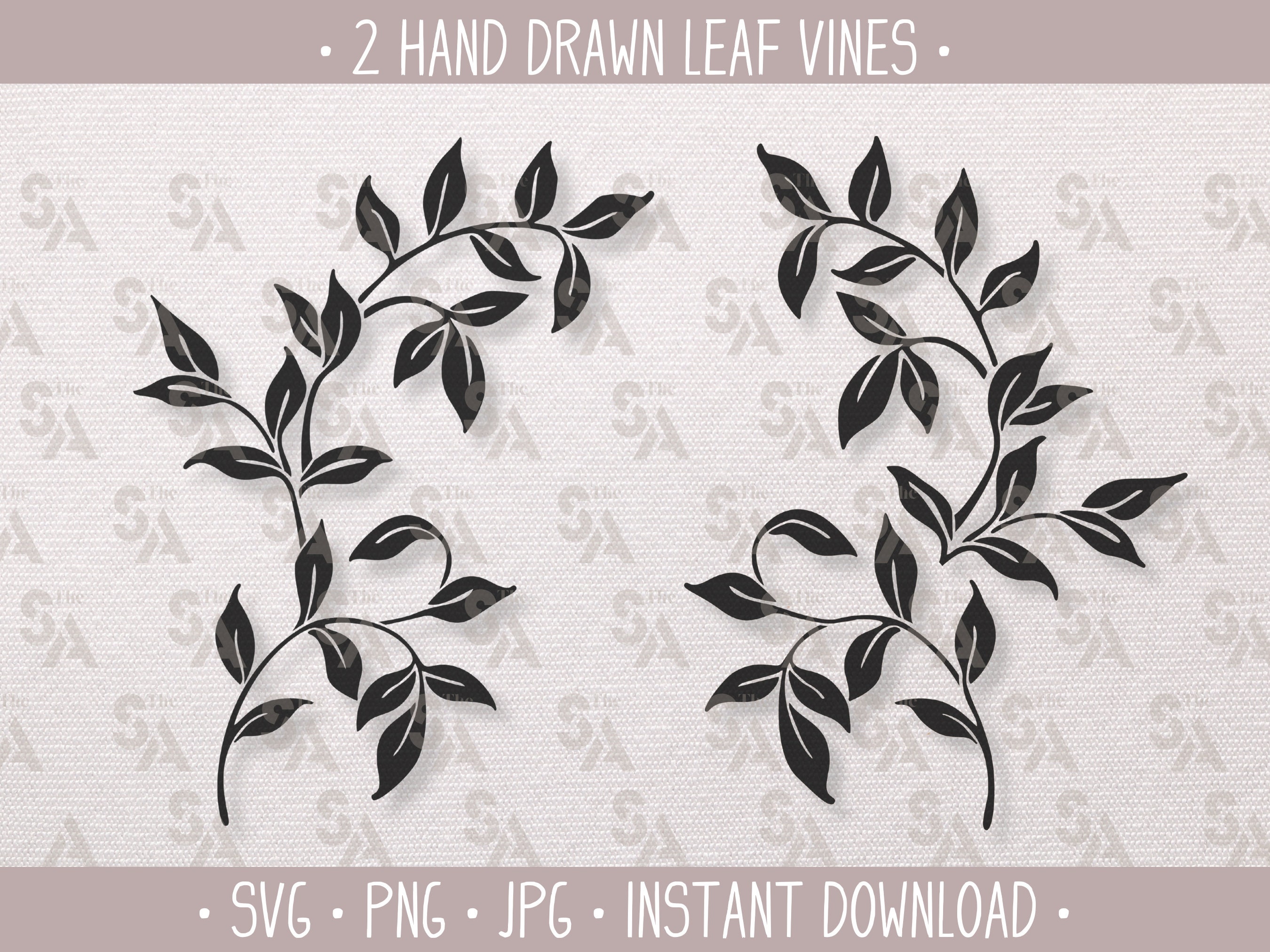 Hand-drawn Leaf Vines Cutting File SVG for DIY Crafts Home Decor Leaves ...