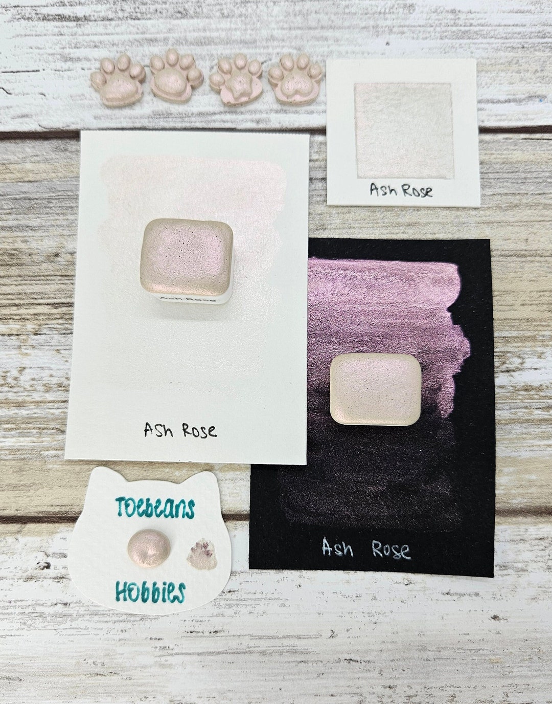 Ash Rose | Pink Handmade Watercolor Paint | Mica Metallic | Paw Sampler ...