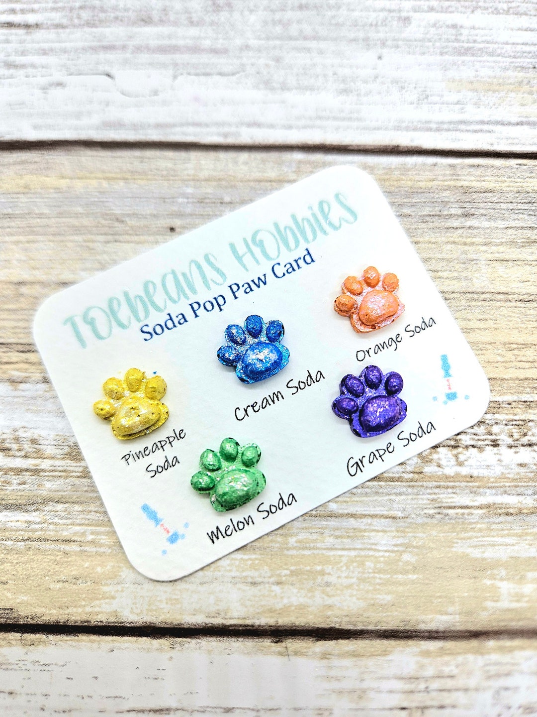 Soda Pop Paw Card | Handmade Watercolor Paint | Colourshift - Etsy