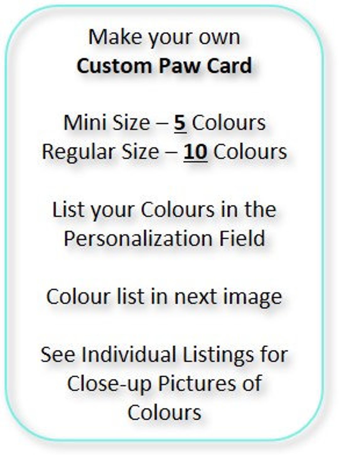 Custom Paw Card | Handmade Watercolor Paint | Mica Metallic ...