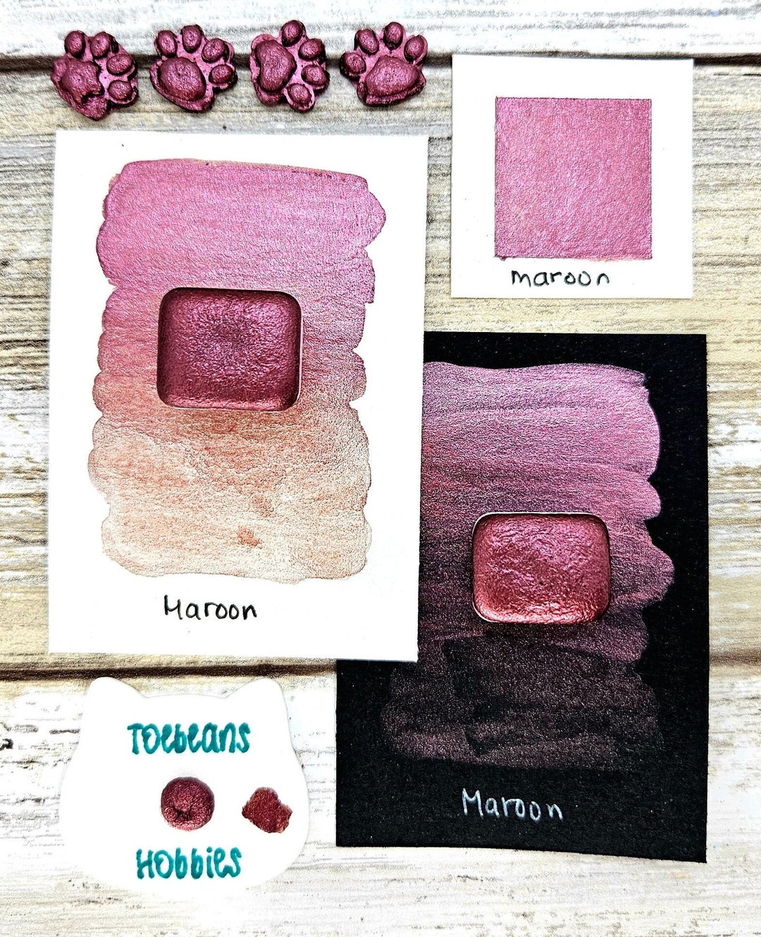 Maroon | Red Handmade Watercolor Paint | Mica Metallic | Paw Sampler ...