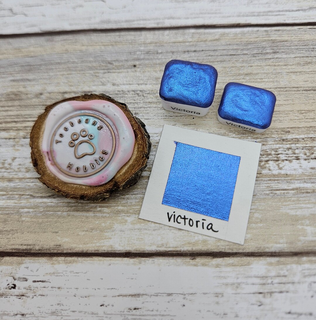 Victoria | Blue Handmade Watercolor Paint | Mica Metallic | Paw Sampler ...