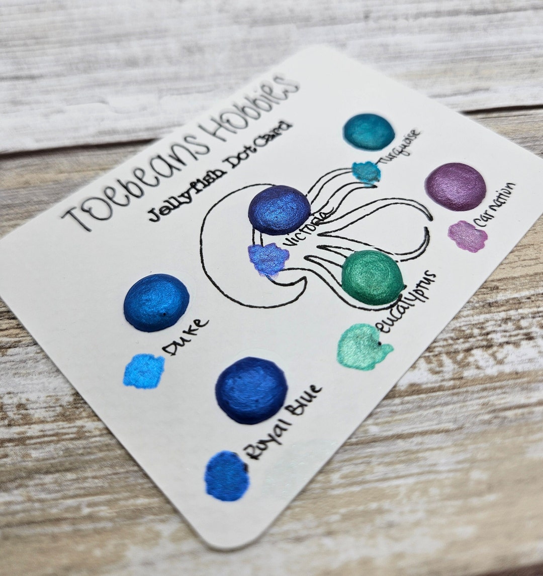Jellyfish Set Handmade Watercolor Paint Mica Metallic 2ml Half Pan Set ...