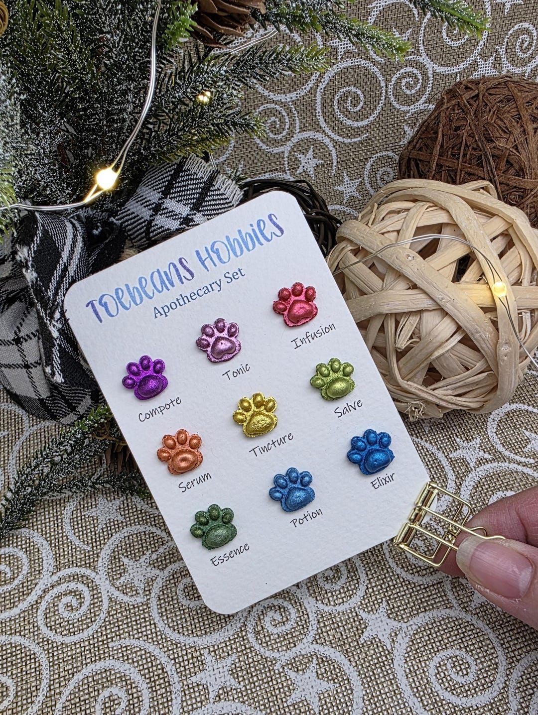 Chrome Paw Card | Mini Dot Card | Handmade Watercolor Paint - Etsy