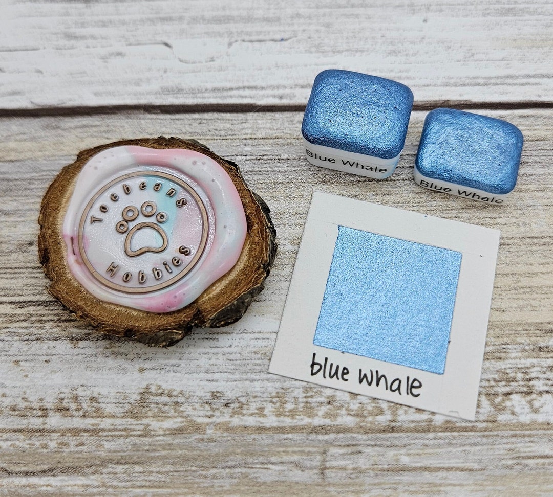 Blue Whale | Blue Handmade Watercolor Paint | Mica Metallic | Paw ...