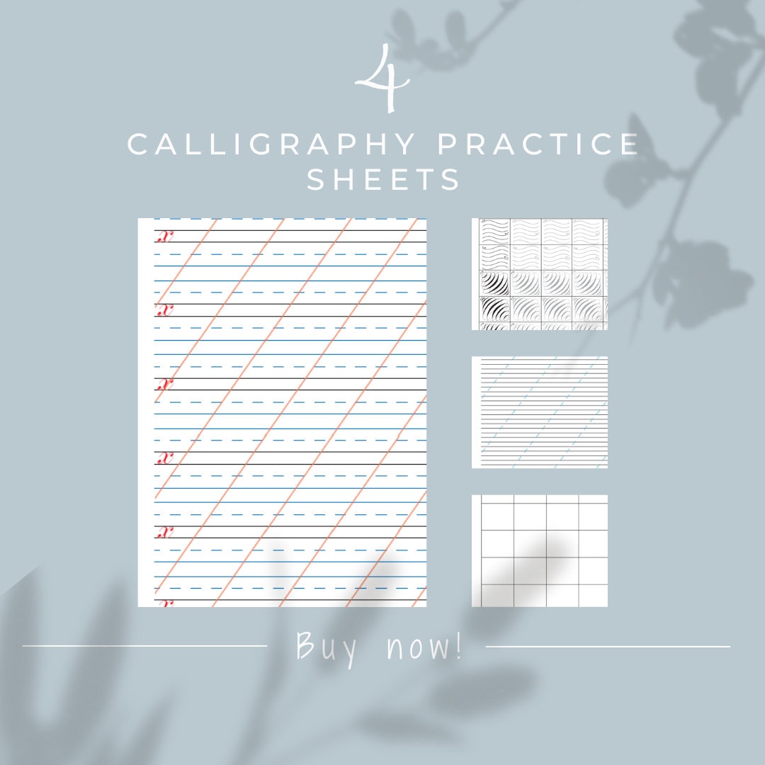Instant Download Copperplate Practice Sheets, Blank Calligraphy ...