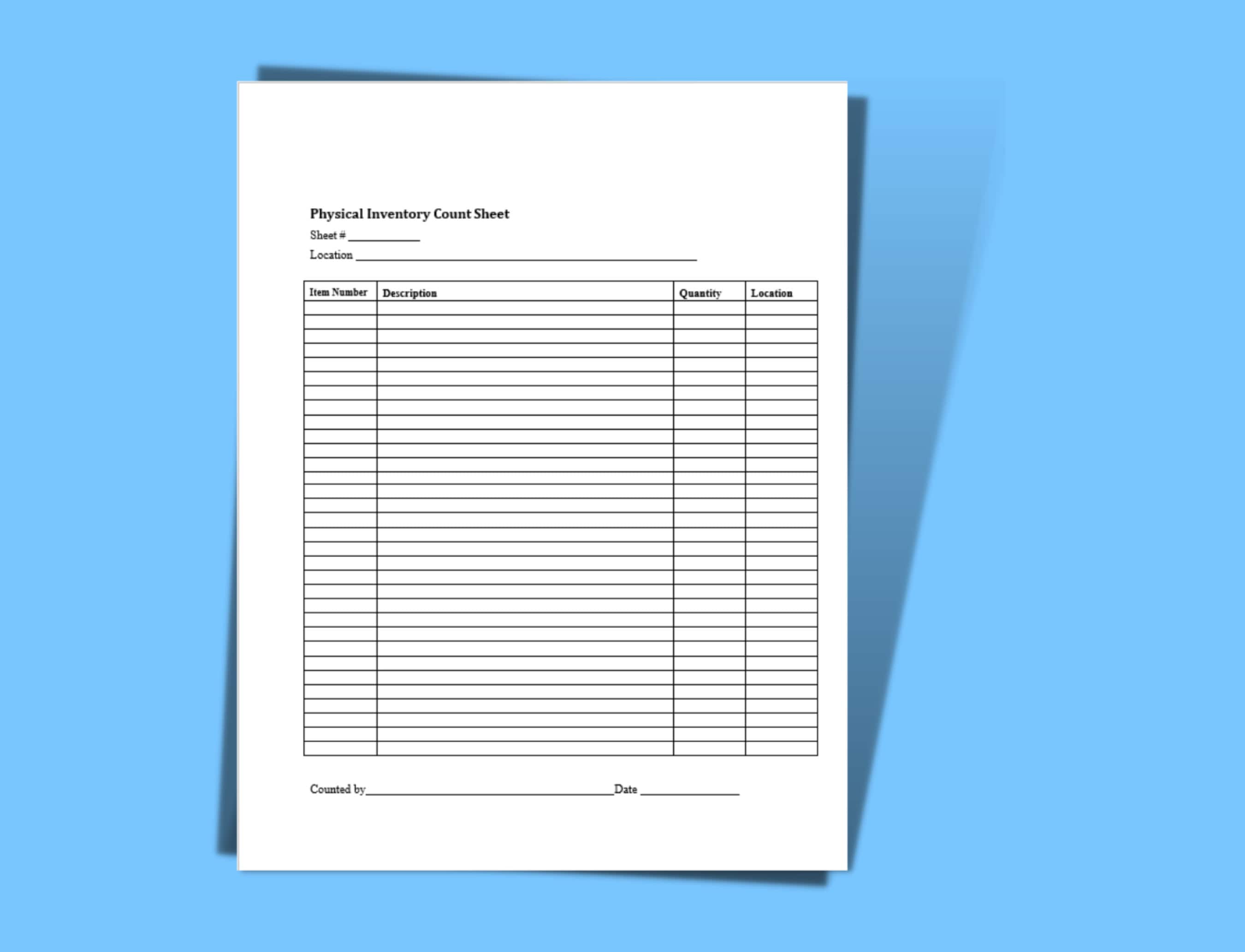 Physical Inventory, Count Sheet, Physical Checklist, Inventory ... Physical Inventory, Count Sheet, Physical Checklist, Inventory ...