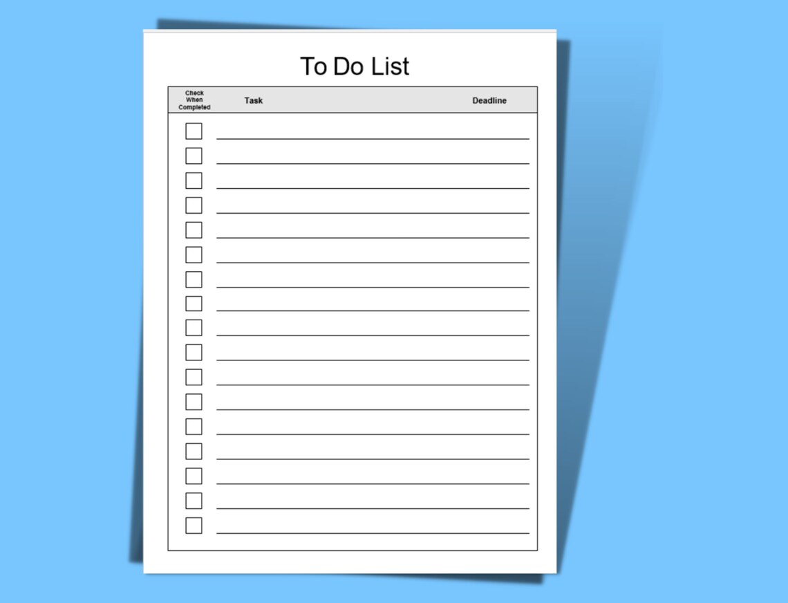 To Do List, Inventory Checklist, Daily Checklist, Student Checklist ...