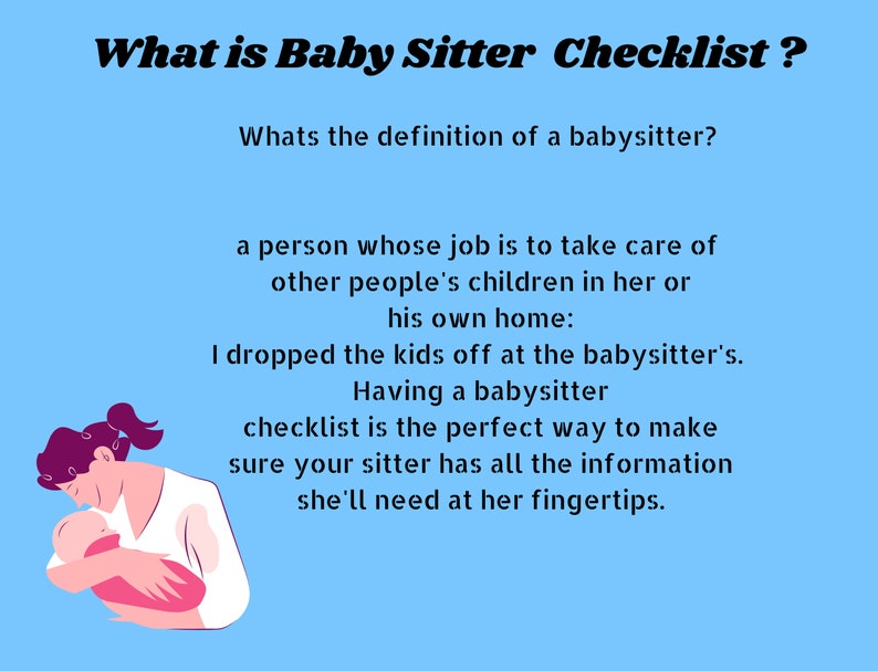 Babysitter Checklist, Baby Care Checklist, Nursery Checklist ...