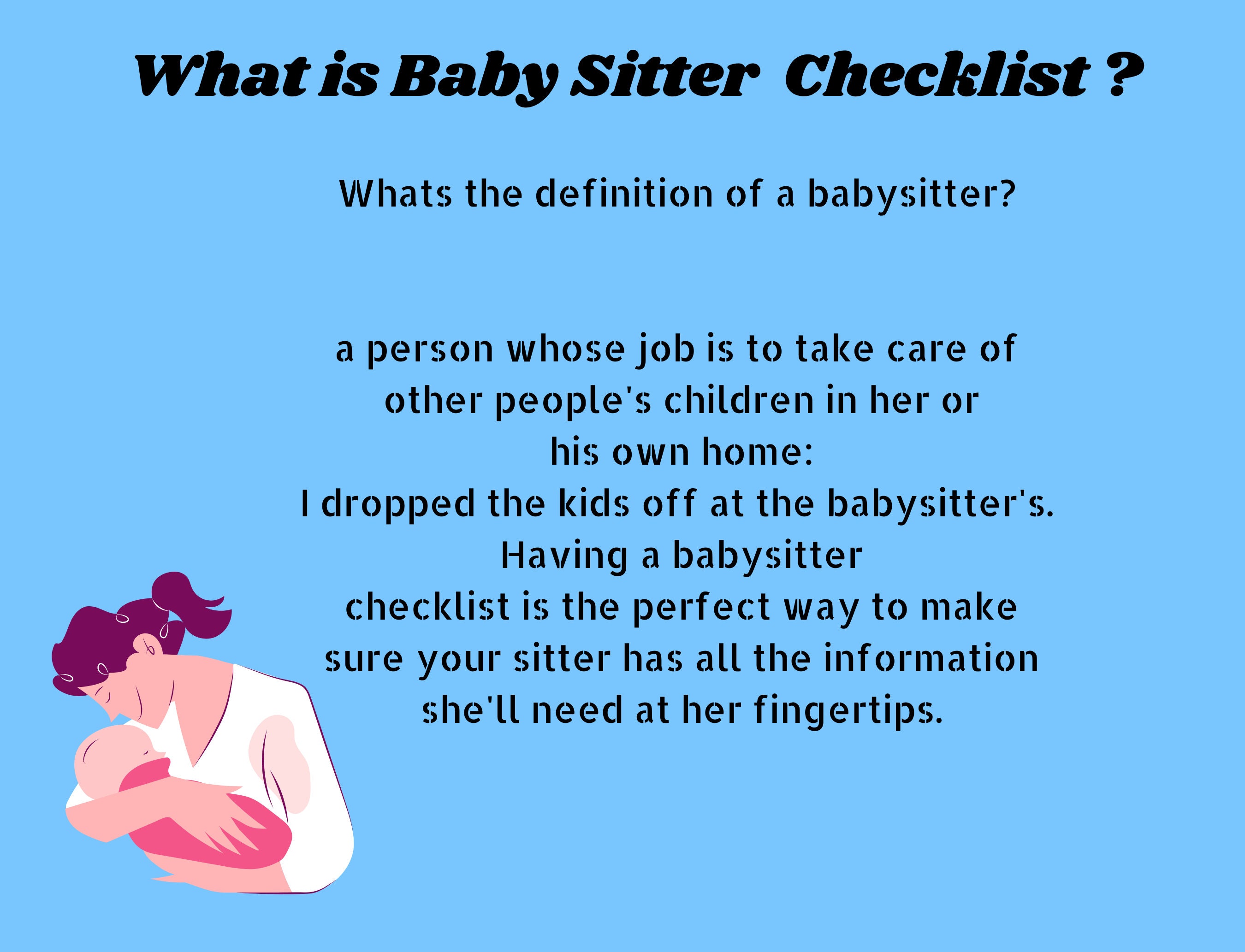 Babysitter Checklist, Baby Care Checklist, Nursery Checklist ...