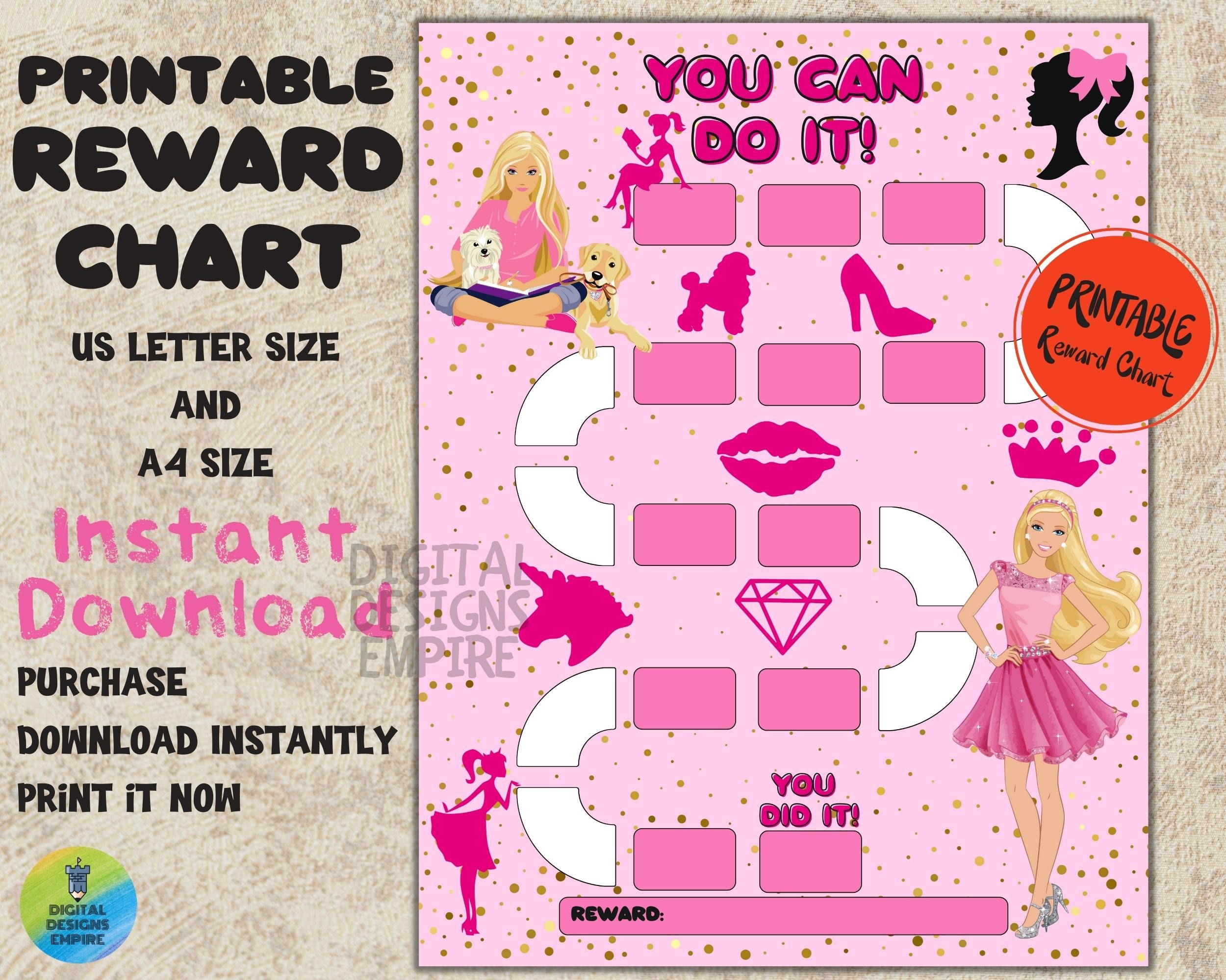 Barbie Reward Chart, Barbie Sticker Chart, Girls Reward, 55% OFF Barbie Reward Chart, Barbie Sticker Chart, Girls Reward, 55% OFF