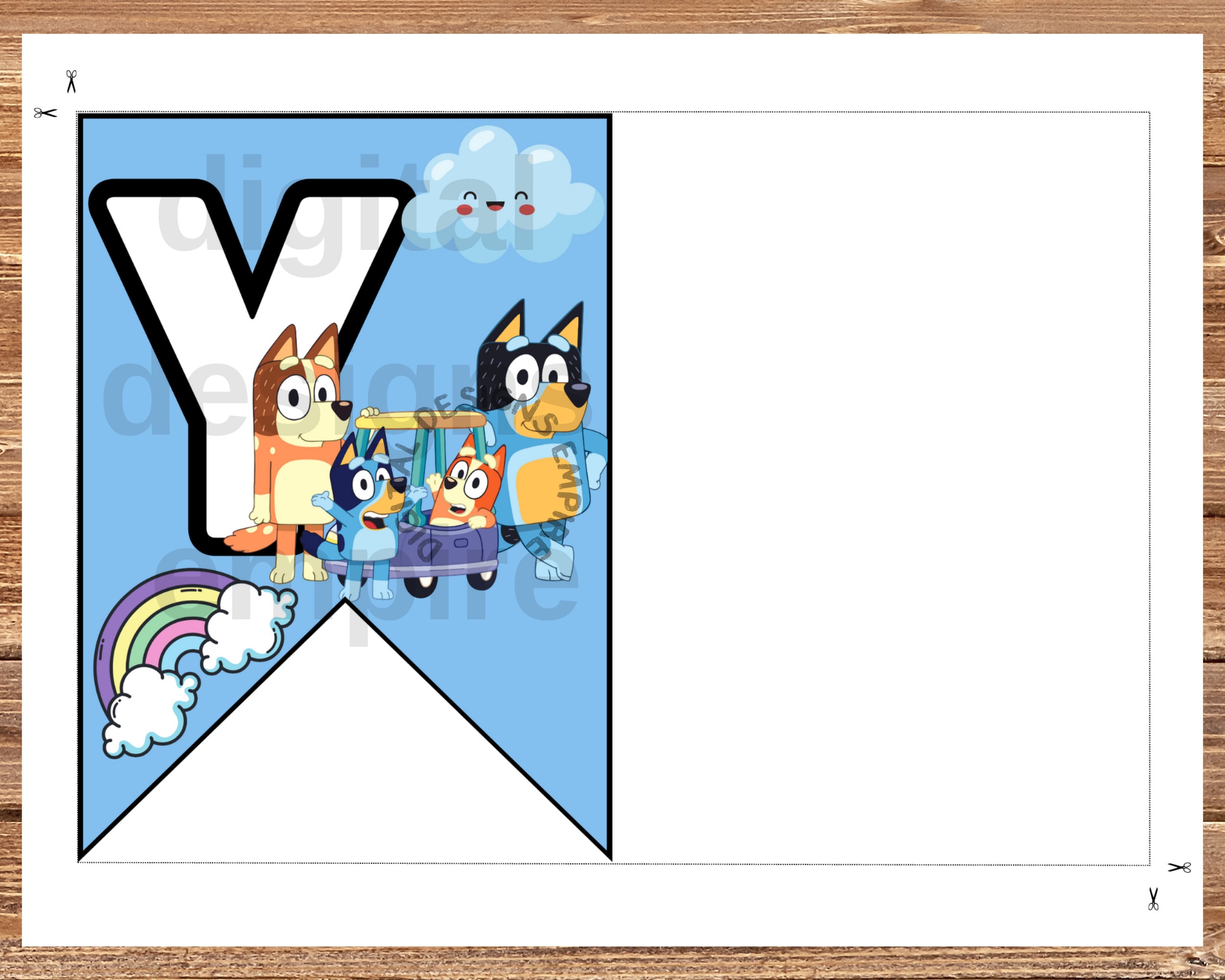 Bluey Birthday Banners Printable Bluey Flags Personalized - Etsy México