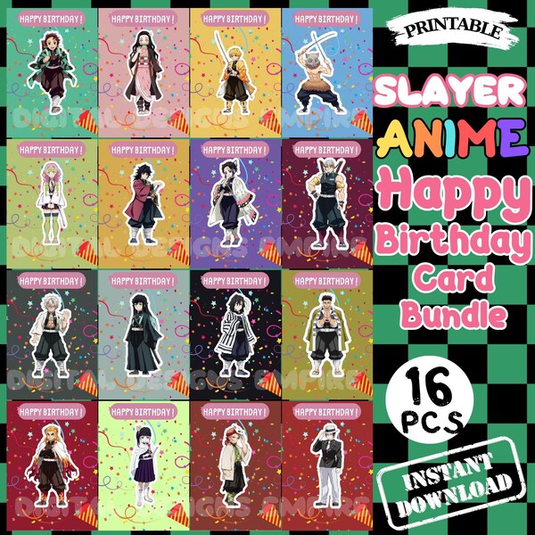 Anime Birthday Card - Etsy