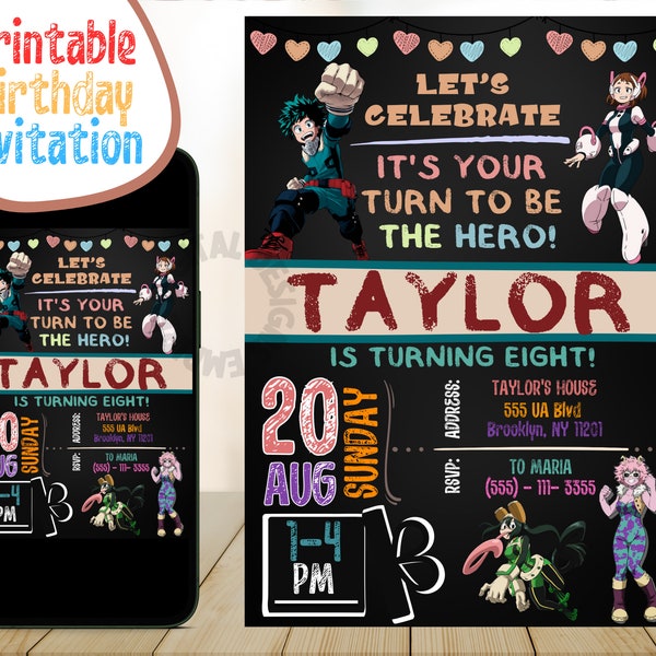 My Hero Academia Birthday Supplies - Etsy