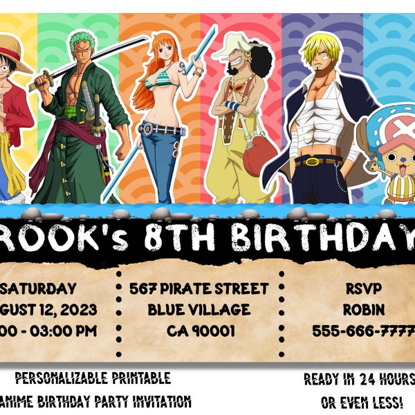 One Piece Invitation - Etsy