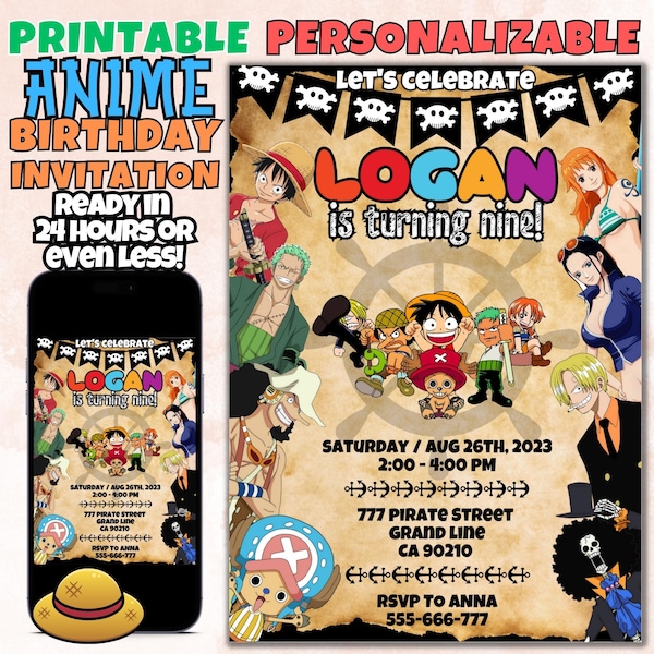 One Piece Invitation - Etsy