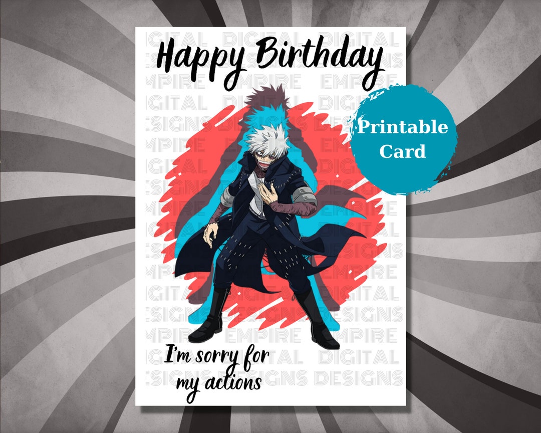 Anime Birthday Card Printable Birthday Card for Kids - Etsy