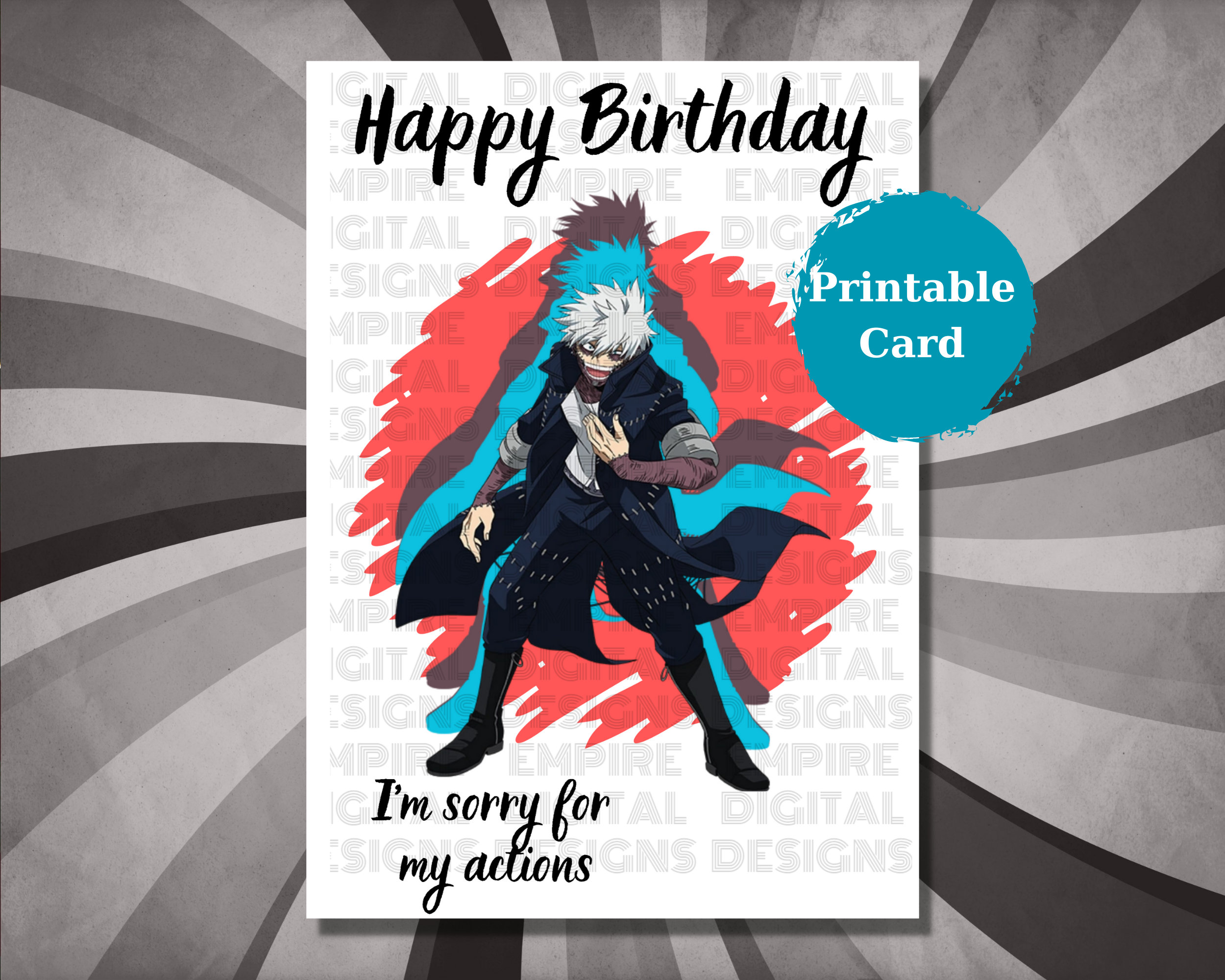Anime Birthday Card Printable Birthday Card for Kids - Etsy