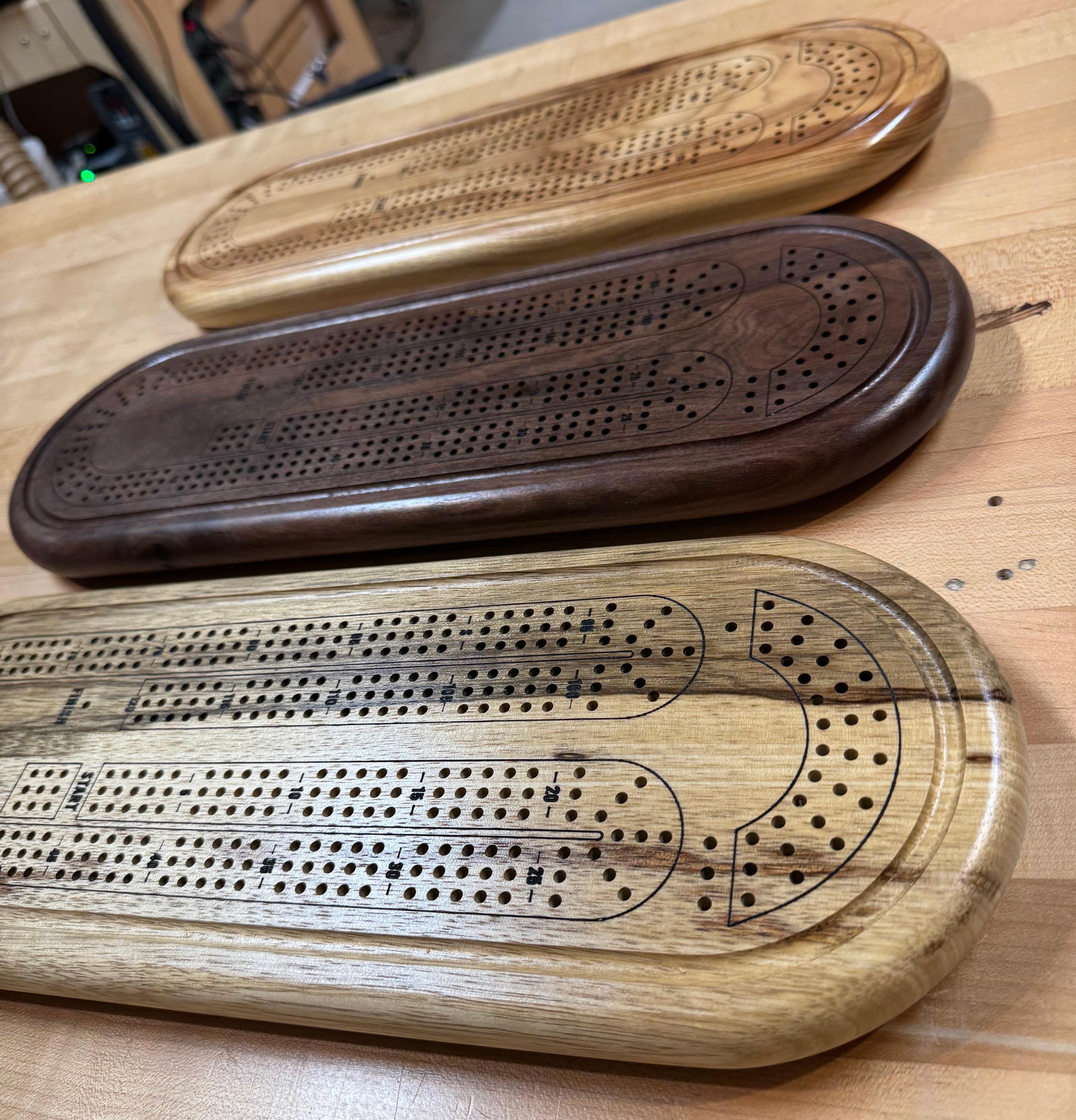 Handmade 3-player Cribbage Board | Solid Hardwood | Unique Gift for ...