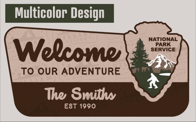 National Park Sign Design: Adventure Welcome SVG, PNG, PDF (digital ...