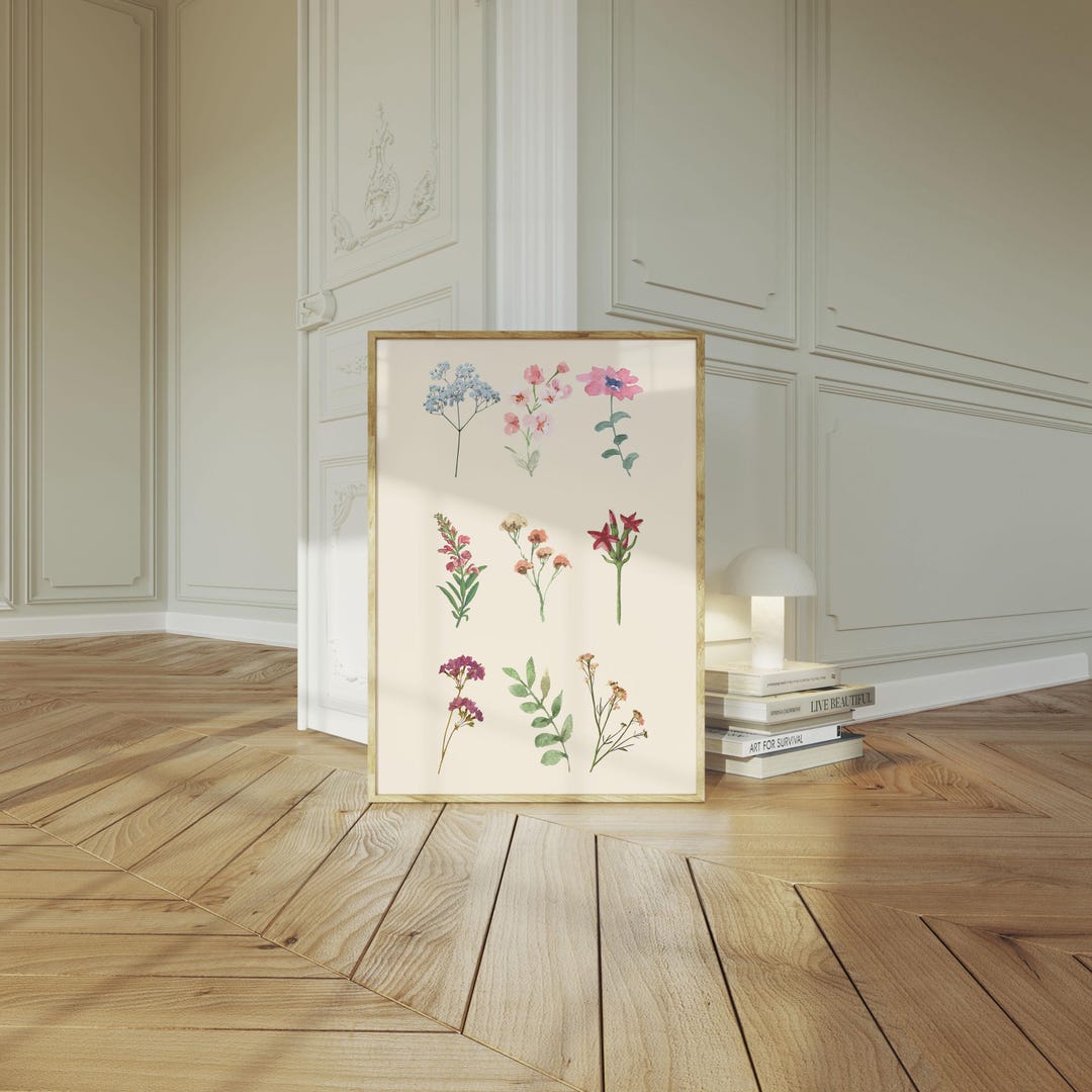 Floral Artwork Cottagecore Gallery Wall Print Posters Colorful Bundle ...