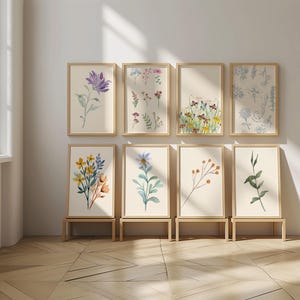 Floral Artwork Cottagecore Gallery Wall Print Posters Colorful Bundle ...