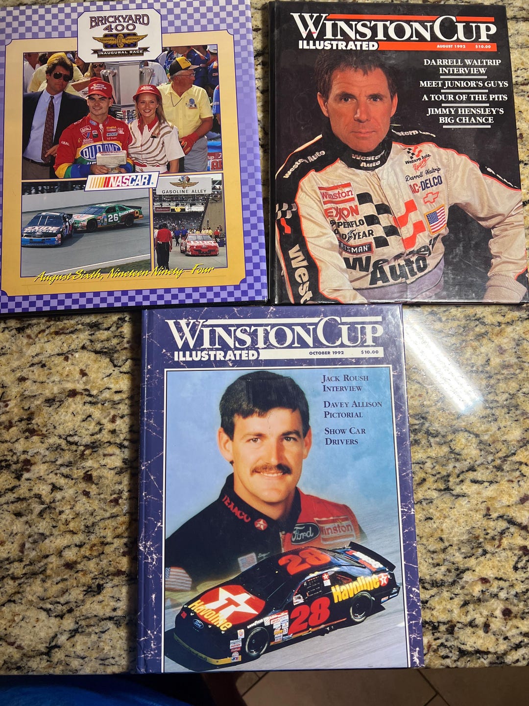 Assortment of 3 Vintage Nascar Books: Brickyard 400 Inaugural Book ...