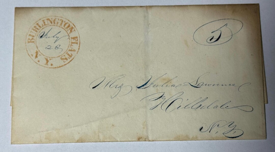 1845 Letter From George R. Lawrence to Julia Latting – Hillsdale NY ...